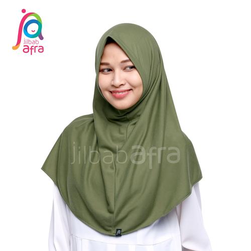 Jual Hijab instant Jilbab Afra Syifa Asli Arfa Kerudung Non Pet Hijau Army - XL - Kota Depok ...