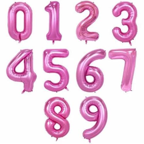 Jual Balon Angka Foil Jumbo Warna Ukuran 80cm Balon Ulang Tahun - Pink ...