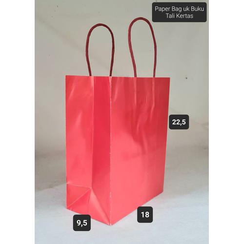 Jual Paper Bag Warna ukuran Buku / Paper Bag Buku Tali Kertas - Merah ...