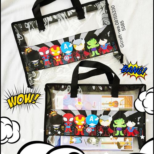 Jual kimberly folder bag - tas folder pvc - tas map mika - superhero ...