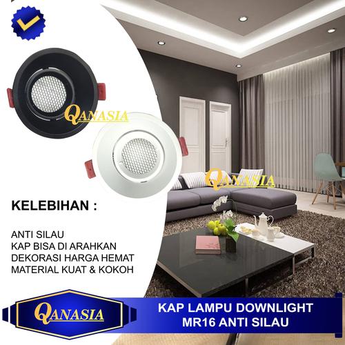 Jual Kap lampu downlight sorot spotlight mr16 adjust honeycomb anti silau - Body Putih, Tanpa ...