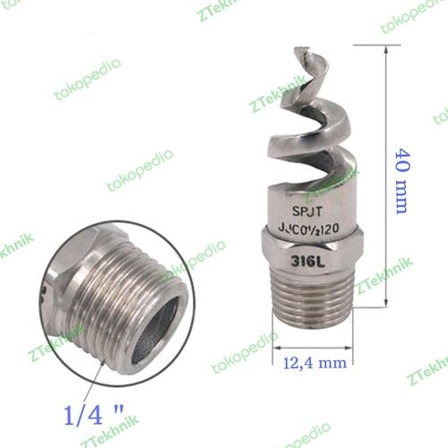 Jual Nozzle Spiral Cone / Jet Nozzle Spray Sprinkler Head SS 316 1/4 ...