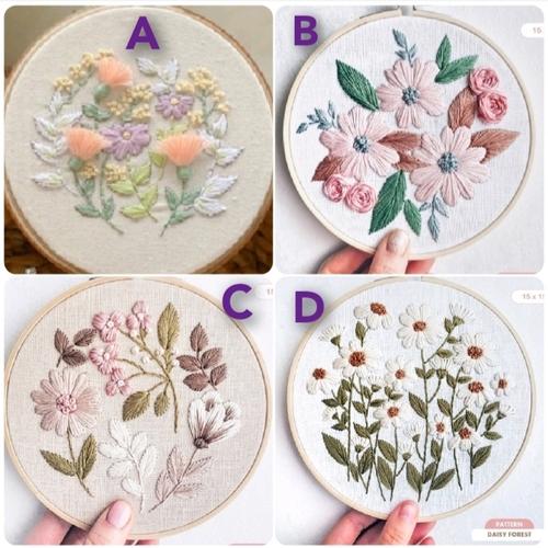 Jual diy embroidery kit paket sulam benang bunga 01 bordir craft with ...
