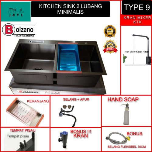 Jual kitchen sink hitam original bolzano 8448 hitam doff/sink hitam ...