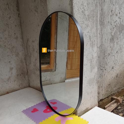 Jual CERMIN OVAL BESI HITAM / CERMIN DINDING / CERMIN BESI WASTAFEL 50 ...