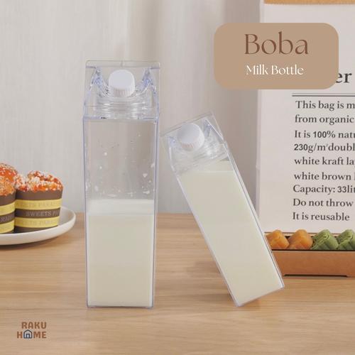 Jual BOBA Milk Bottle Botol Air Minum Bentuk Kotak Susu Transparant ...