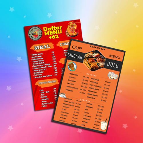 Jual cetak daftar menu / makanan / minuman/ Dll - Kab. Pemalang ...
