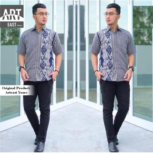 Jual ARJUNA Kemeja Tenun Troso Ori Pria Lengan Pendek Full Furing Mix ...