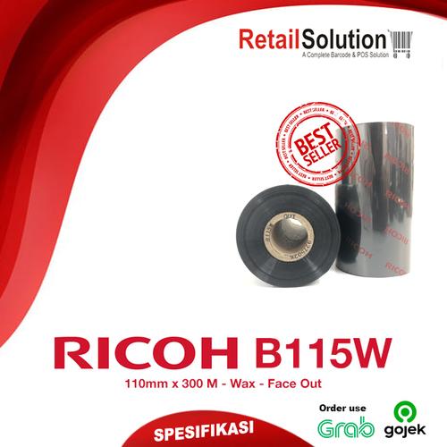 Jual Ribbon Printer Barcode Label - Ricoh B115W Wax 110mm x 300M ...