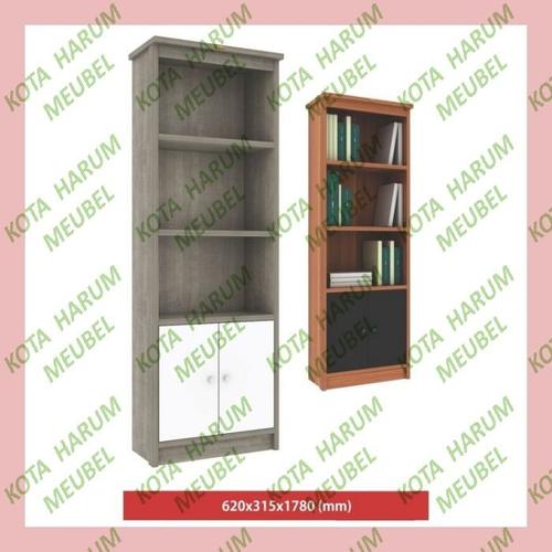 Jual lemari arsip kayu 2 pintu dokumen rak arsip kayu abu putih coklat ...