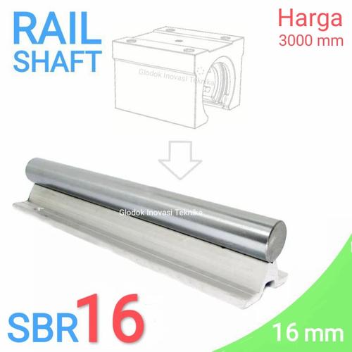 Jual rod Shaft as SBR16 SBR 16 linear guide rail support 16mm 16 - 3000 mm - Packing Bubble ...