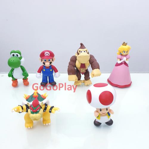 Jual Mainan Figure Mario Bros Bowser Peach Yoshi Toad Donkey Kong Mix ...