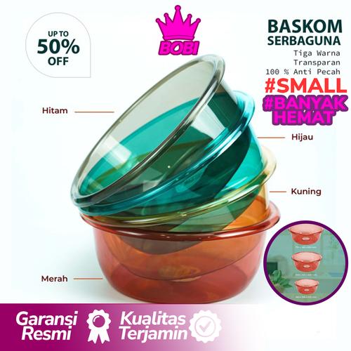 Jual Baskom Warna Bening Anti Pecah / Tempat Buah Plastik Bulat ...