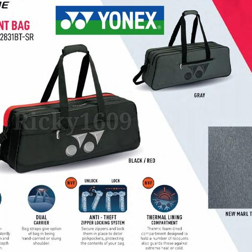 Jual TAS BADMINTON YONEX 3D PC1-3D-Q014-22831BT-SR -TAS YONEX 3D ...