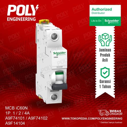 Jual MCB 6kA IC60N 1P 1A 2A 4A SCHNEIDER A9F74101 A9F74102 A9F74104 ...