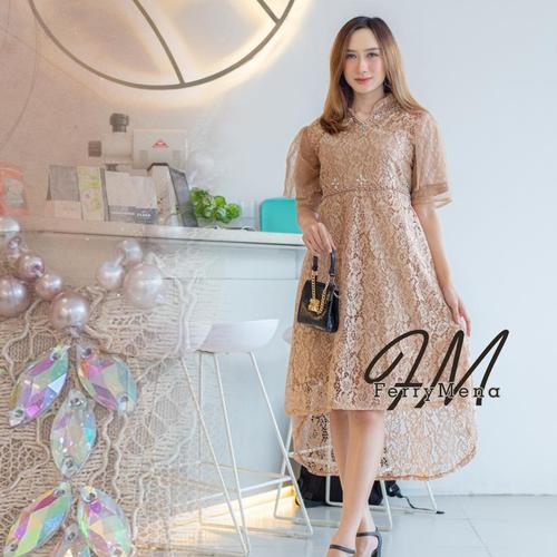 Jual new dress brokat pesta/dress kebaya/dress modern/dress terbaru ...