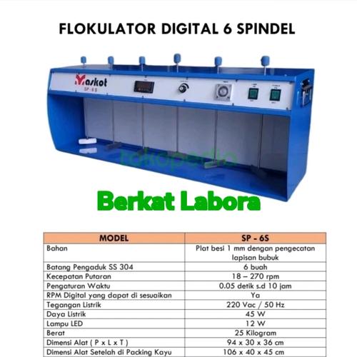 Jual Flokulator Digital 6 Spindel / Jartest Flokulator 6 Spindel ...