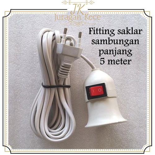 Jual Fitting Lampu Gantung Bohlam Saklar Fiting Socket 5M Sambungan ...