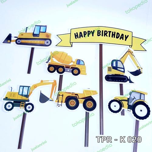 Jual Topper kue tusuk karakter hiasan dekorasi ulang tahun excavator ...