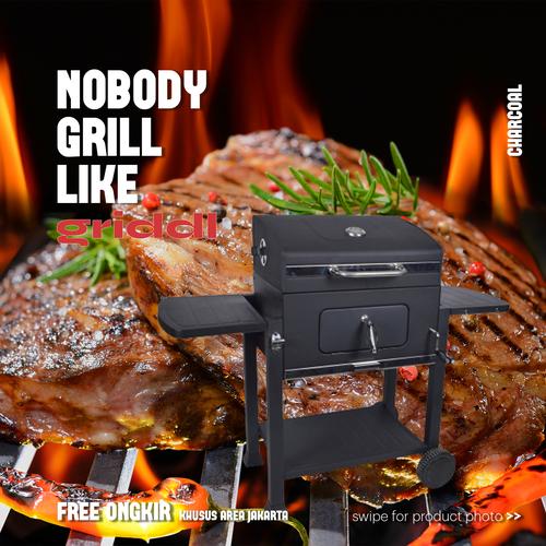 Jual Grill ukuran besar yang sangat praktis dengan roda dan meja ...