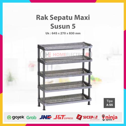 Jual Rak Sepatu Maxi Susun 5 A-55 Lion Star A55 Tempat Sendal Plastik ...