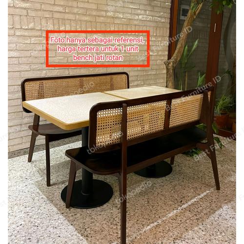 Jual Bangku Bench Jati Rotan untuk Cafe / Resto - P: 120cm - Jakarta ...