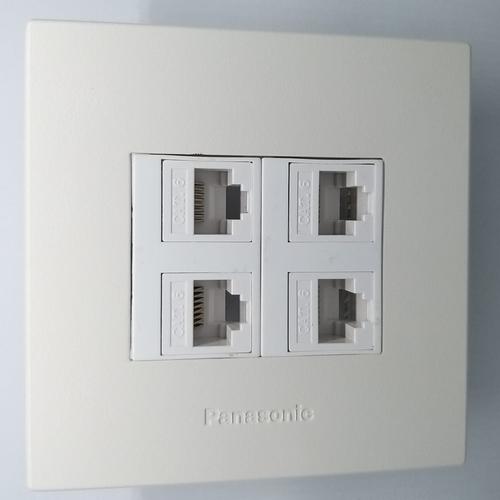 Jual Stop kontak faceplate outlet 4 LAN DATA RJ45 CAT6 frame panasonic ...