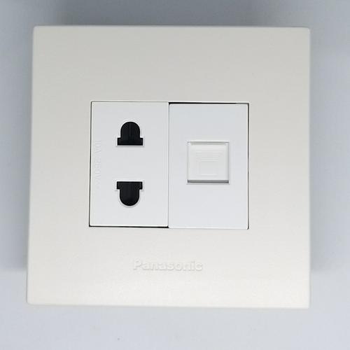 Jual STOP KONTAK OUTLET FACEPLATE POWER DATA LAN CAT6 FRAME PANASONIC ...