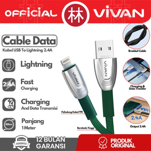 Promo Vivan BTK-LS Kabel Data Cable Lightning Iphone Fast Charging 2.4A ...