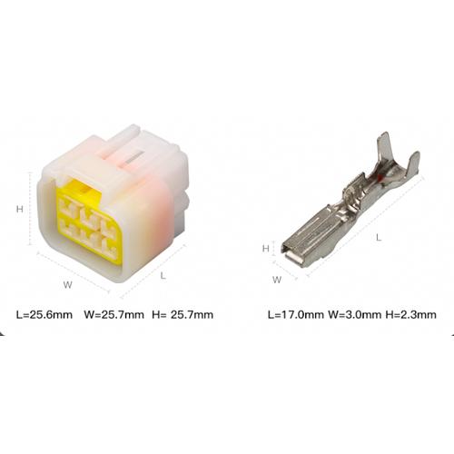 Jual Socket Konektor motor listrik Waterproof 6 pin 3x2 MALE Female ...