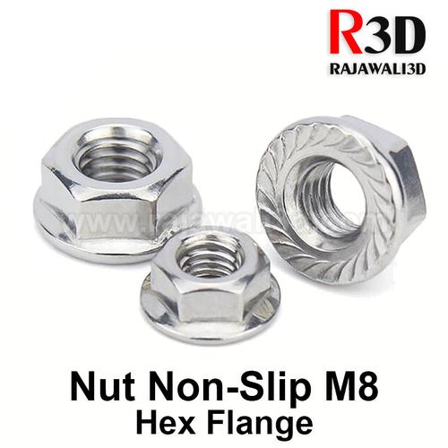 Jual Nut Flange M8 Non-Slip Mur Flange Hex Stainless Steel per pcs ...