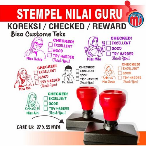 Jual Stempel Nilai Guru / Penilaian / Koreksi / Checked / Reward ...