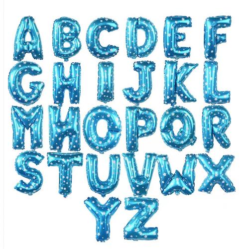 Jual Balon Foil Huruf Abjad Alphabet Biru A-Z (16inch) balon balon ...