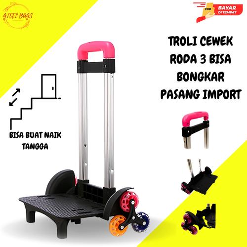 Jual Trolley roda 3 untuk tas bisa buat naik tangga - RODA 3 PINK ...