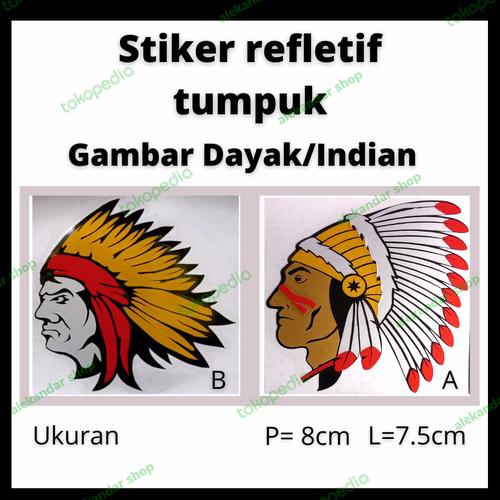 Jual stiker motor sticker gambar dayak indian murah keren - gambar A ...