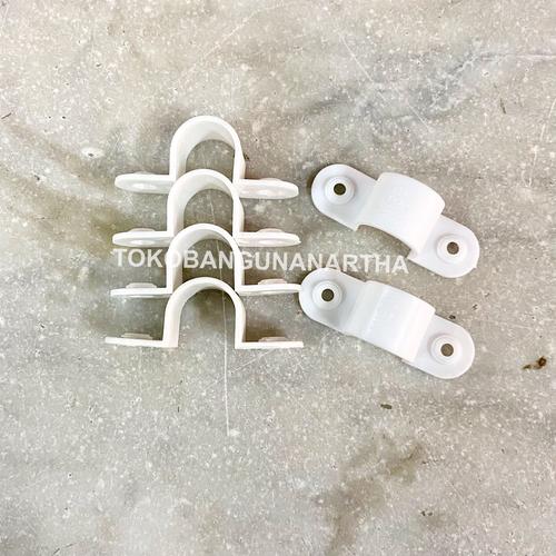 Jual Klem Pipa PVC 20mm/ Clamp Conduit 20mm / Klem Penjepit Pipa ...