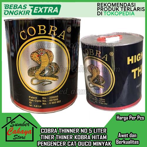 Jual THINNER COBRA HITAM 5L TINER THINER KOBRA 5 LITER PENGENCER CAT ...