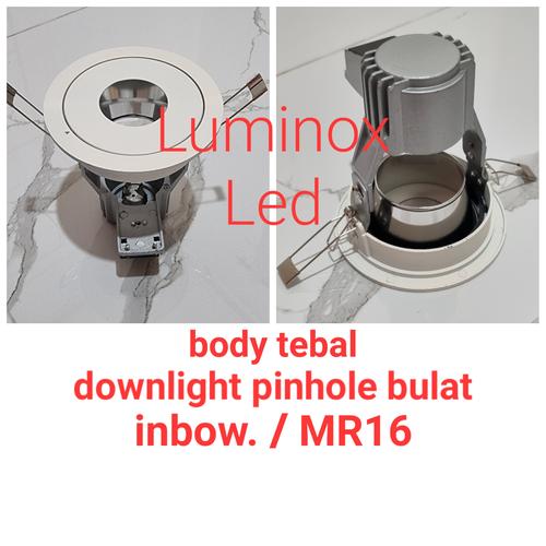 Jual downlight halogen pinhole bulat mr16 kap spotlight pin hole bulat ...
