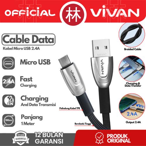 Promo Vivan BTK-MS Micro USB Kabel Data Cable Braided Fast Charging 2 ...