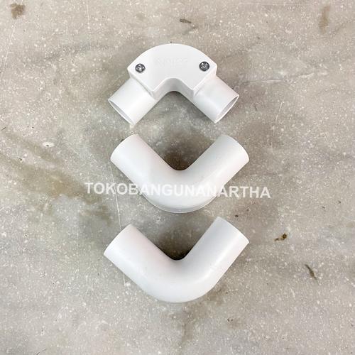 Jual Knee Pipa Listrik PVC 20mm / Elbow / L-Bow Fitting PVC / Siku Pipa ...