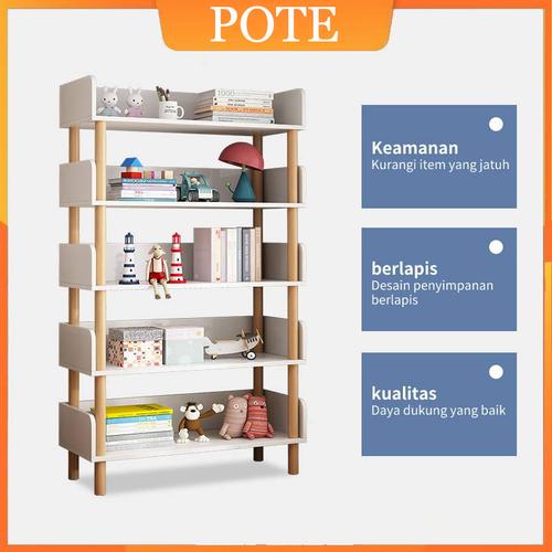 Jual Lemari Buku Serbaguna 5 Susun Rak buku minimalis Rak Susun Kayu ...