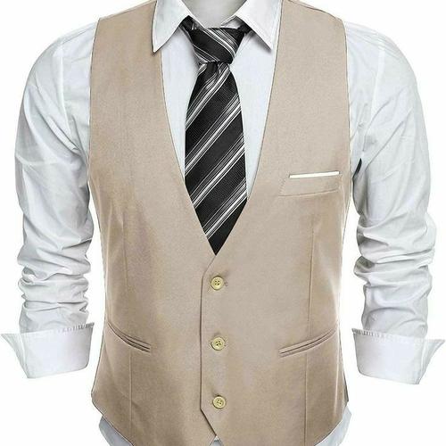 Jual rompi jas pria formal vest jas pria cream - Cream, S - Kota ...
