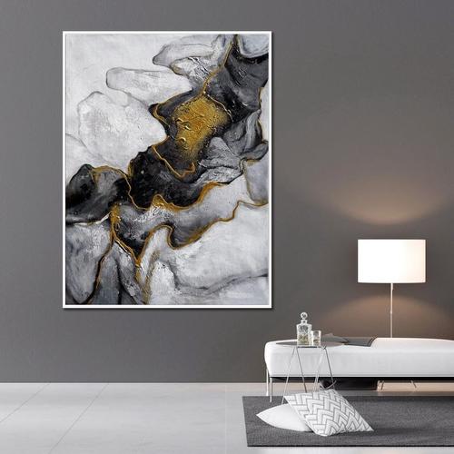 Jual lukisan abstrak modern hiasan dinding dekorasi rumah hitam ...