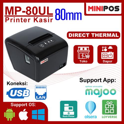 Jual Printer Thermal MINIPOS MP-80UL 80mm USB+LAN Auto Cutter Struk Antrian Dapur Foodcourt ...
