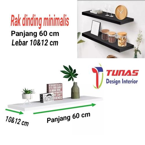 Jual ambalan rak dinding minimalis 60 cm - Putih, ukuran 60x10 cm - Kab ...