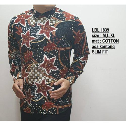 Jual Batik pria, kemeja slimfit pria,baju batik cowok LBL 814 - M ...