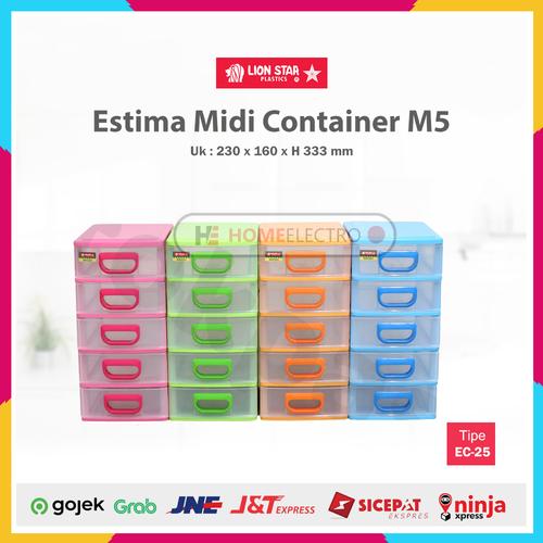Jual Estima Midi Container M5 EC-25 Lion star Laci Plastik Kecil susun ...