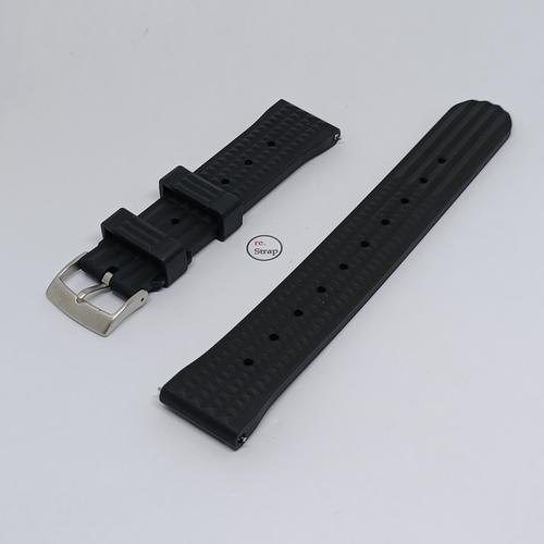 Jual Tali Jam Rubber Strap Waffle FKM Quick Release Black FW-12 - 22mm ...
