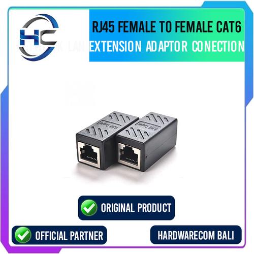 Jual RJ45 Female to Female Cat6 Network LAN Extension Adapter Connector - Kota Denpasar ...