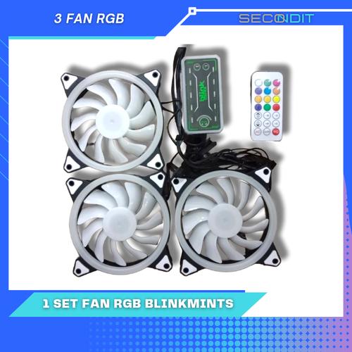 Jual FAN CASING RGB 12CM BLINKMINTS 1SET DENGAN CONTROLER RUBAH WARNA ...